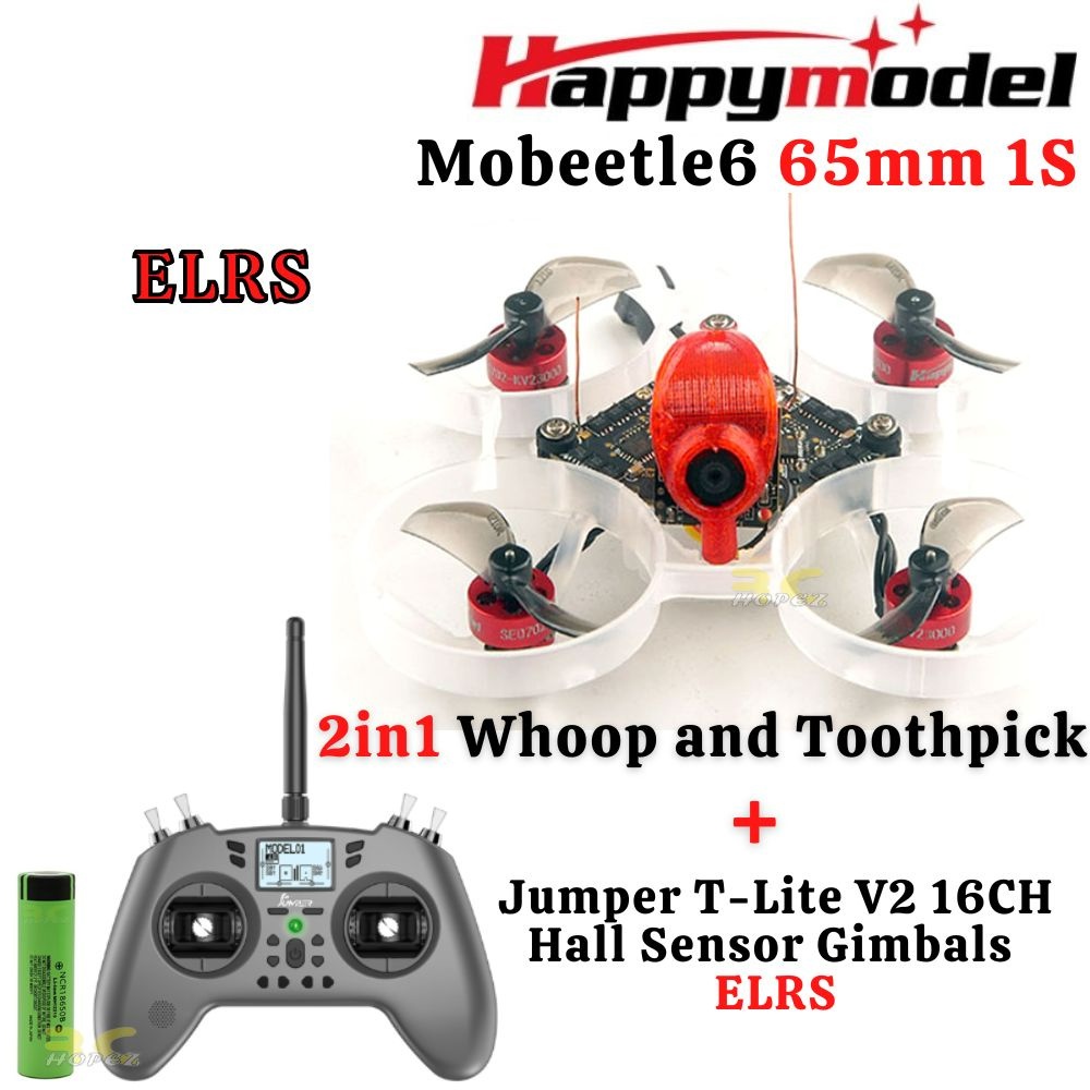 Happymodel Mobeetle6 1S 65mm Whoop/Toothpick 2IN1 Racer Drone + Jumper T Lite V2/BETAFPV ...