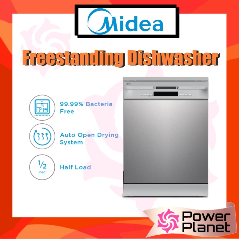 Midea Freestanding Dishwasher WQP12-7635Q / WQP127635Q (Stainless Steel ...