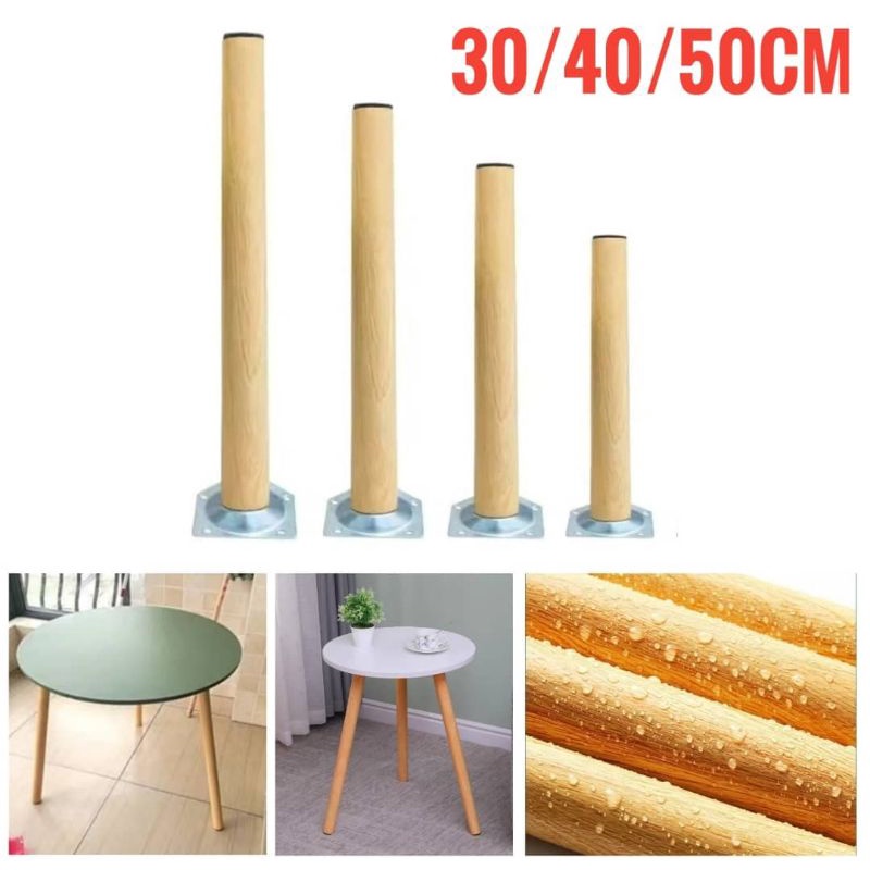 4pcs Furniture Legs Wooden Furniture feet Cone Sofa Leg With Iron Plate ...