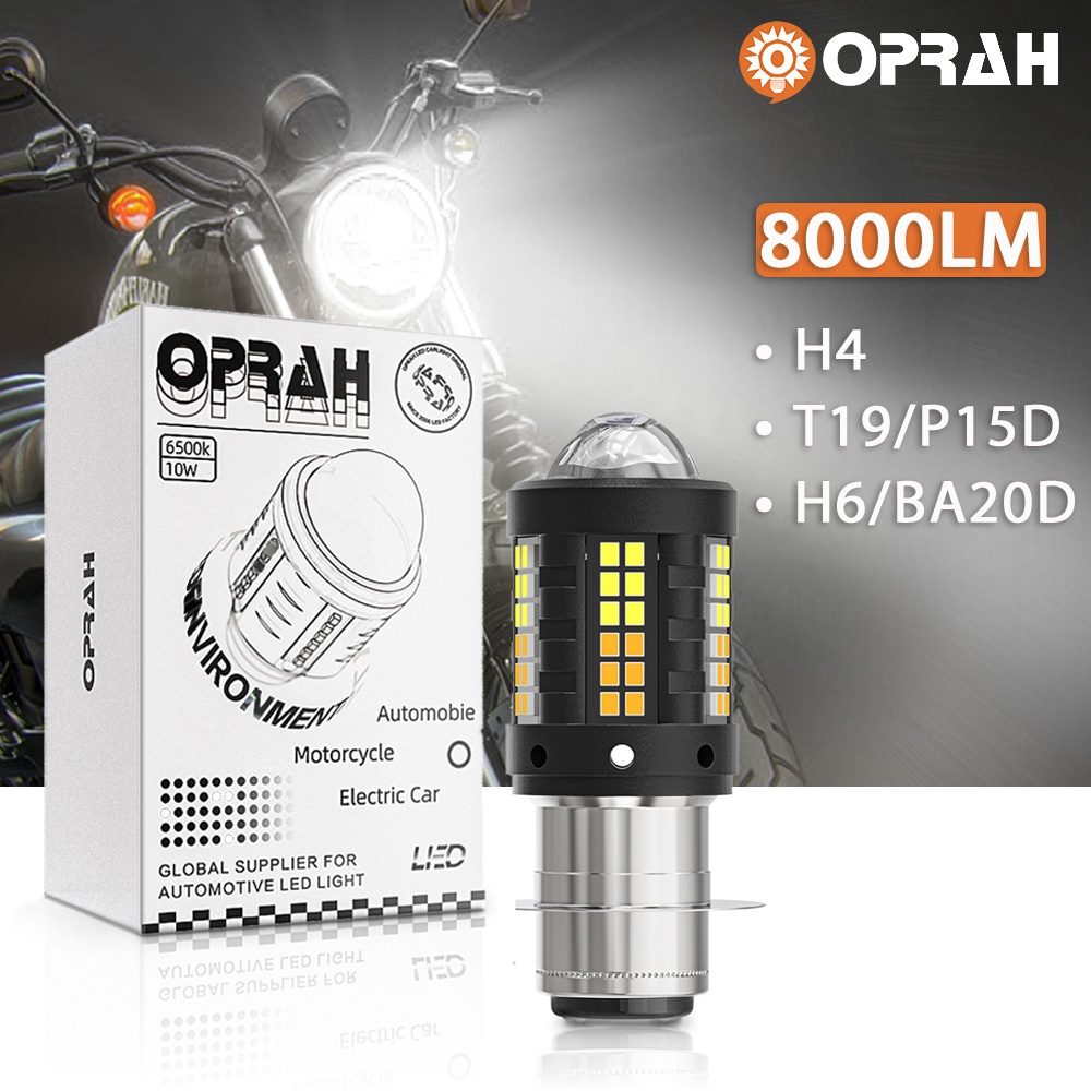 Super Bright T19 Motorcycle LED Headlight H4 H6 P15D BA20D Bulb High Low Beam Spotlight Two ...