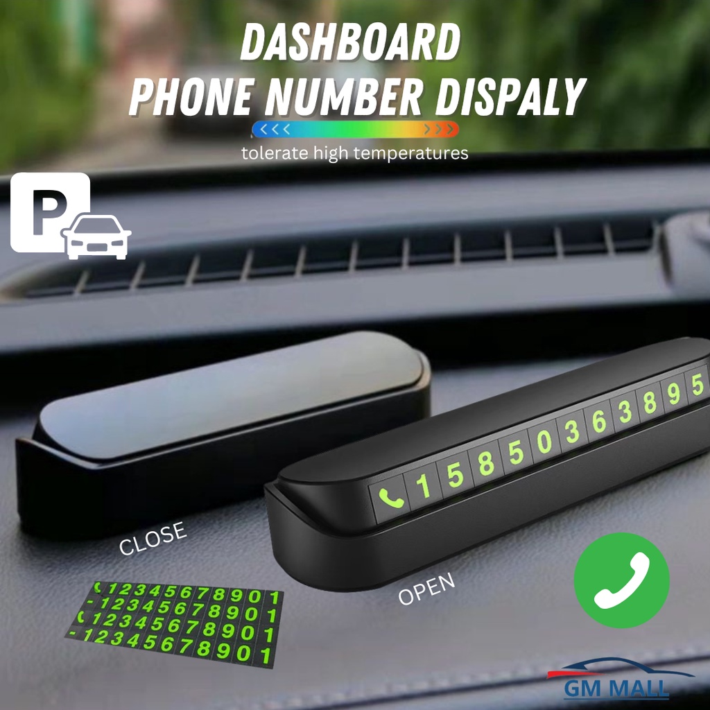 CAR PHONE NUMBER DISPLAY Dashboard Temporary Contact Parking Plate ...