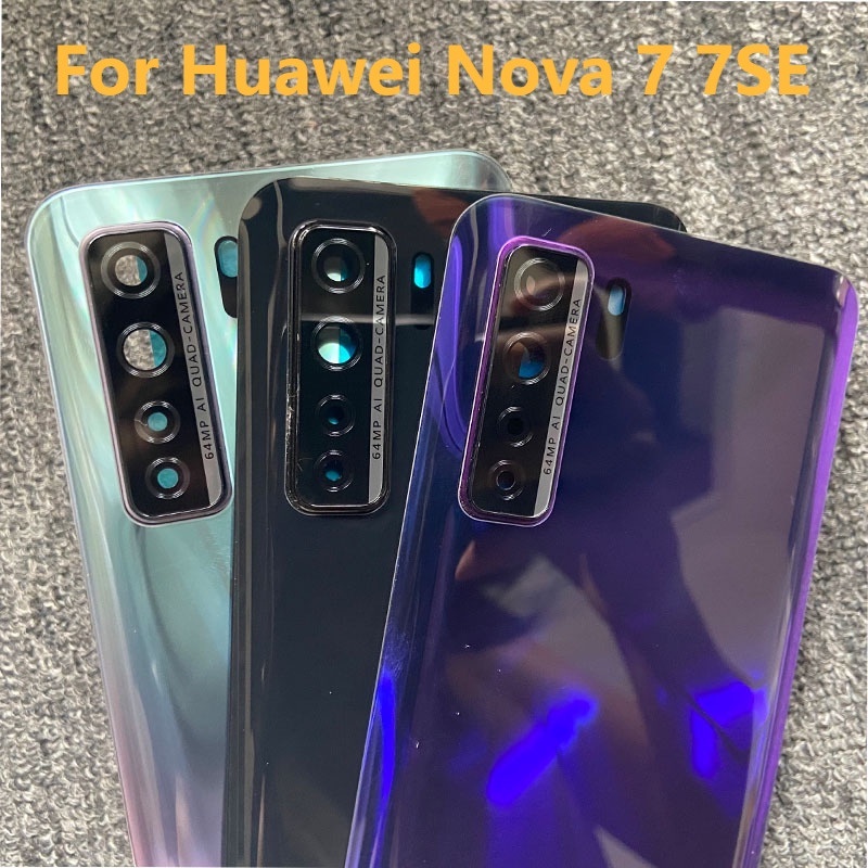 For Huawei Nova 7 7SE Back Battery Cover Door Housing Case Rear Glass Repair Parts | Shopee Malaysia