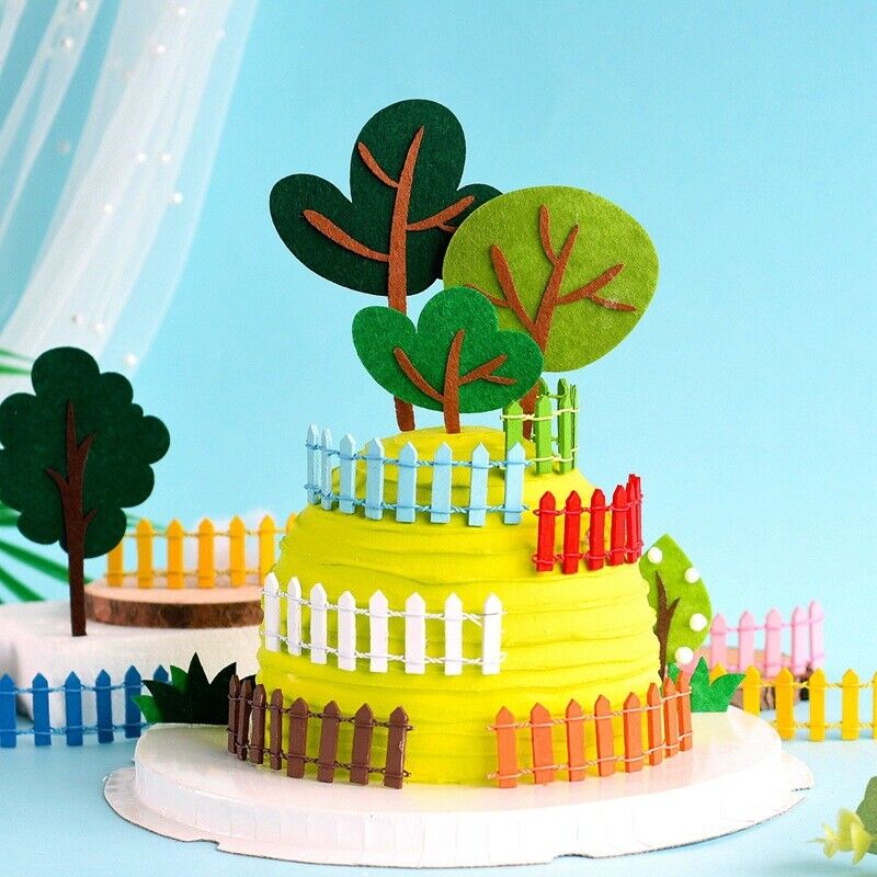 Wooden Small Fence Cake Topper Birthday Party Baking Decorations ...