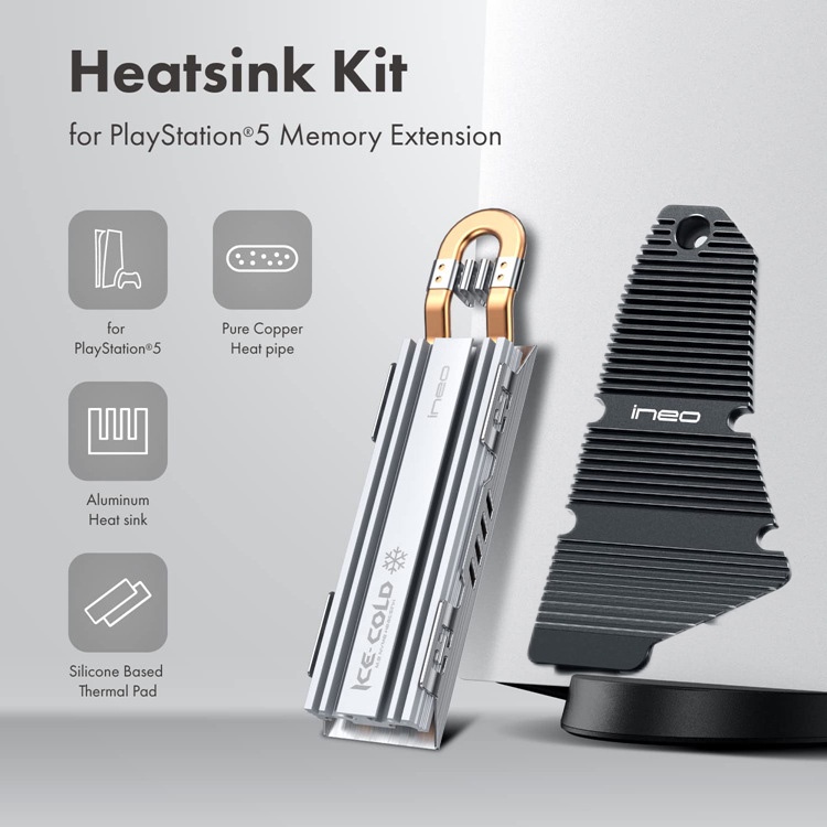 For PS5 NVMe Solid State Drive Radiator with Dust Cover M.2 SSD ...