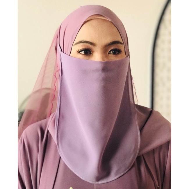 Mini Purdah pendek purdah manik 2 layer curve | Shopee Malaysia