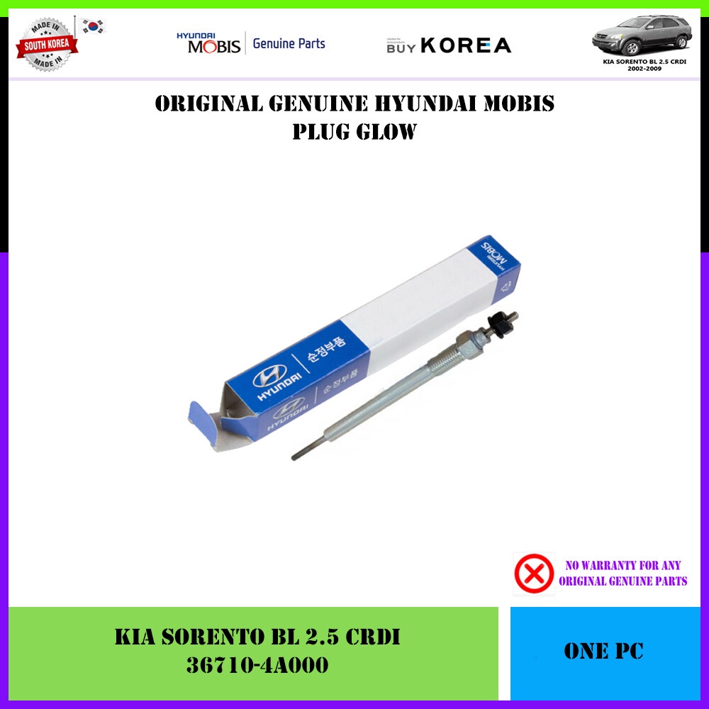 Kia Sorento BL 2.5 Genuine Hyundai Mobis Plug Glow 1pc (36710-4A000 ...