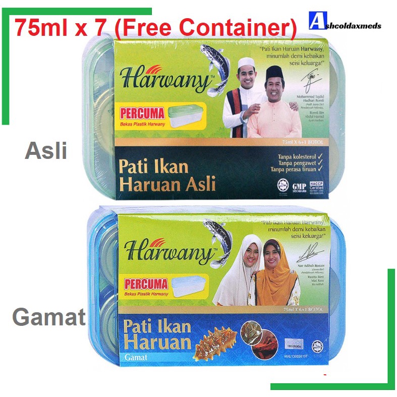 Harwany Pati Ikan Haruan Asli Atau Gamat (75ml x 6's) [Free 1's ...