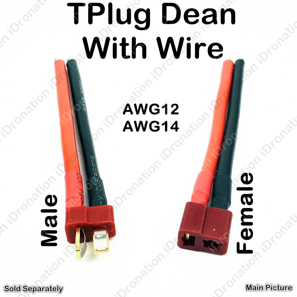 DIY Drone T Plug TPlug T-Plug Dean Connector Male Female With Cable ...