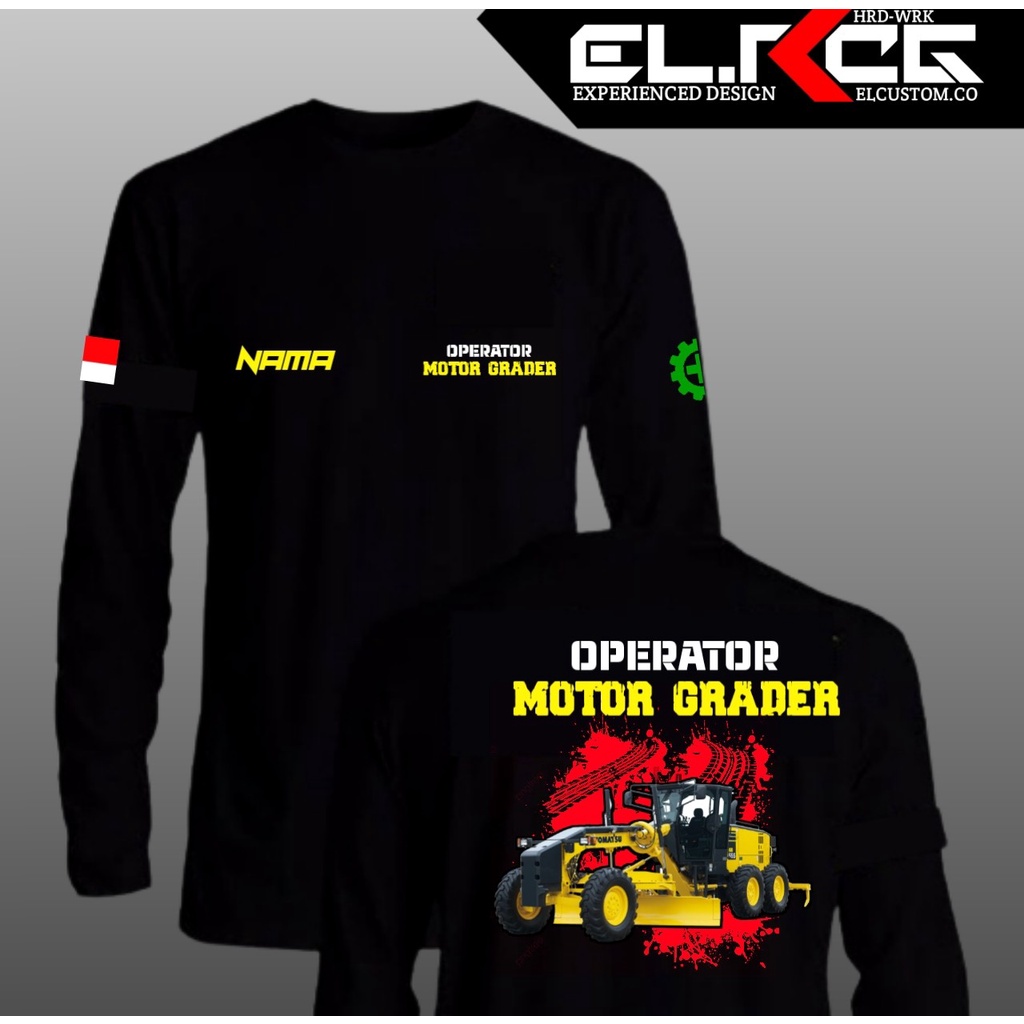 ELSTORE.ID men's distro t-shirts, MOTOR GRADER operators, can add names ...