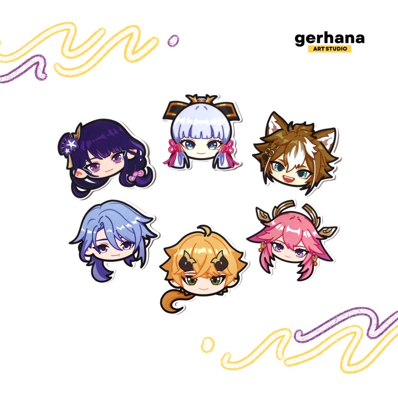 Genshin Impact Chibi Stickers | Raiden Shogun Yae Miko Ayaka Ayato ...