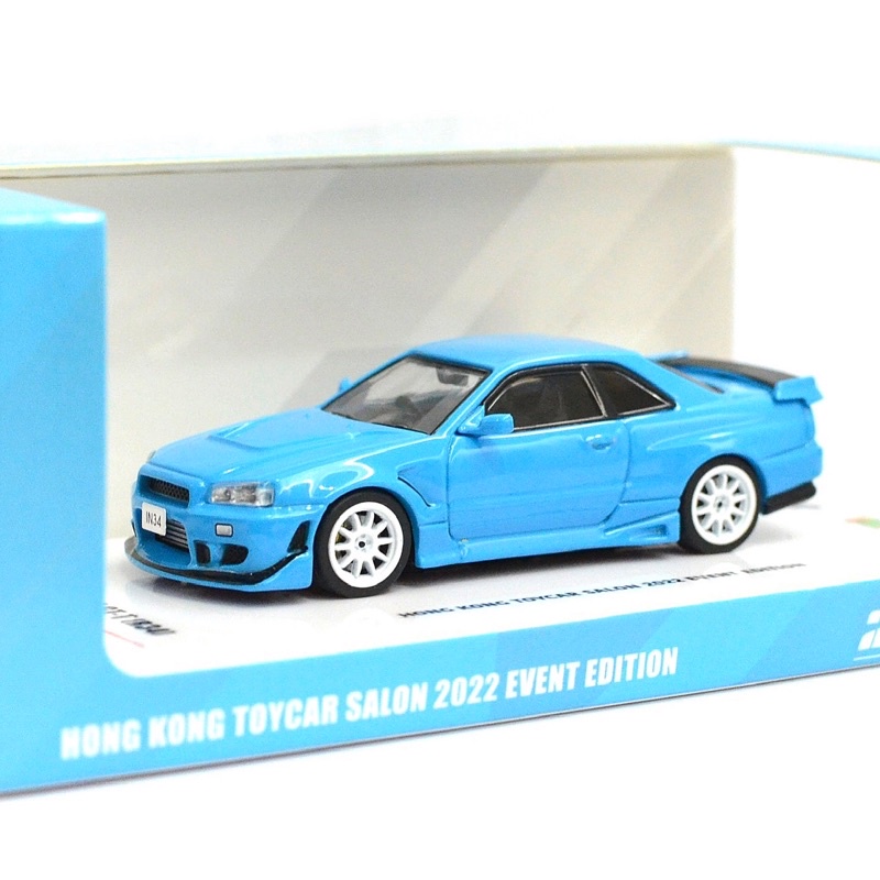 INNO MODELS INNO64 1/64 NISSAN SKYLINE R34 GTT BABY BLUE CAR HONG KONG TOYCAR SALON 2022 ...