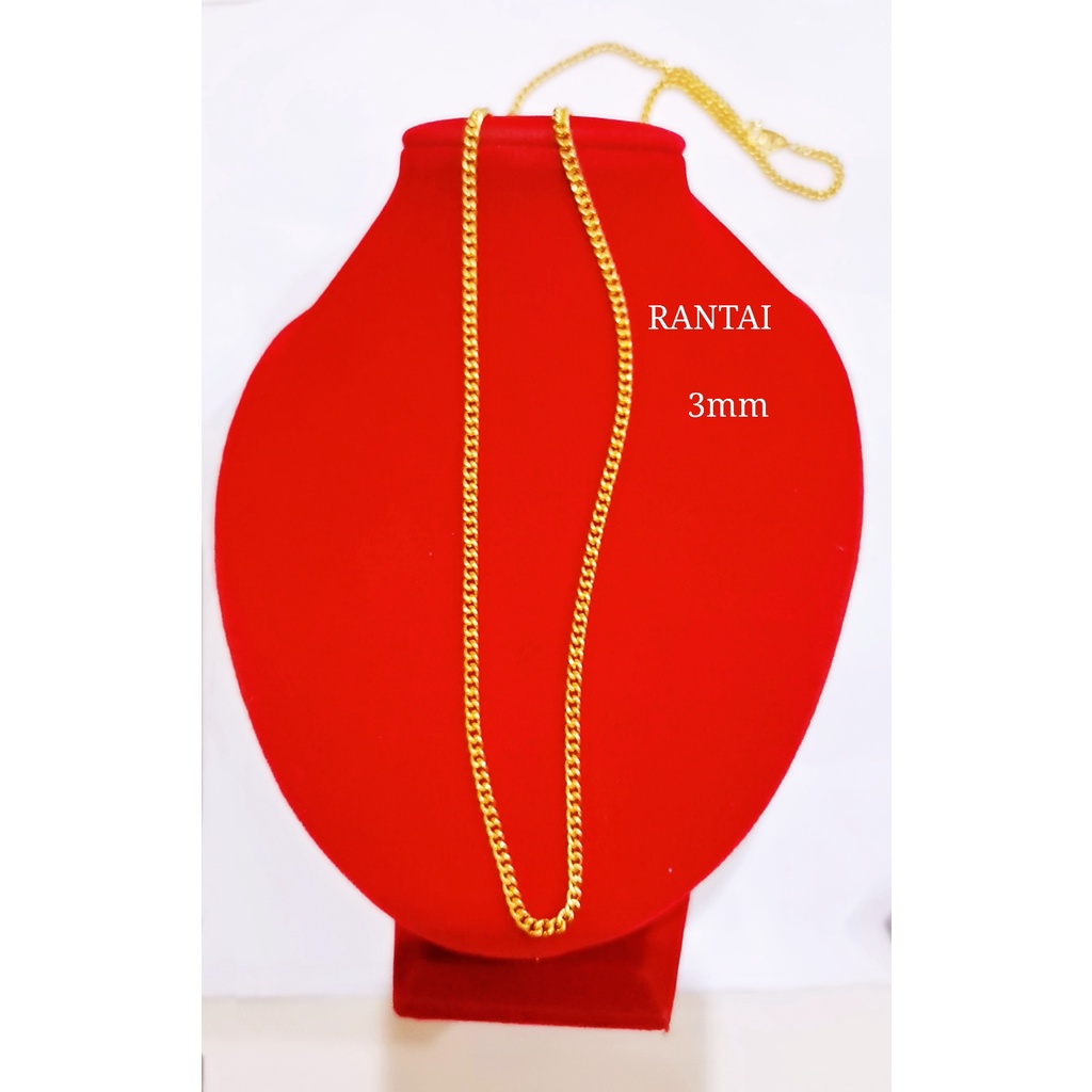 Emas Korea Gred A RANTAI LEHER GAJAH & LOKET JEWELRY GOLD PLATED - 24K ...