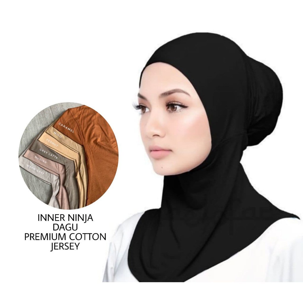 Inner Ninja Dagu Premium Cotton Jersey Inner Neck Muslimah Anti Tembam ...