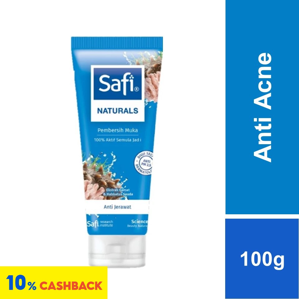 SAFI Naturals Anti-Acne Facial Cleanser 100g | Shopee Malaysia