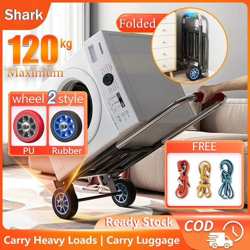 2/6 Wheels Trolley Extendable Hand Truck /Trolley Portable Foldable ...