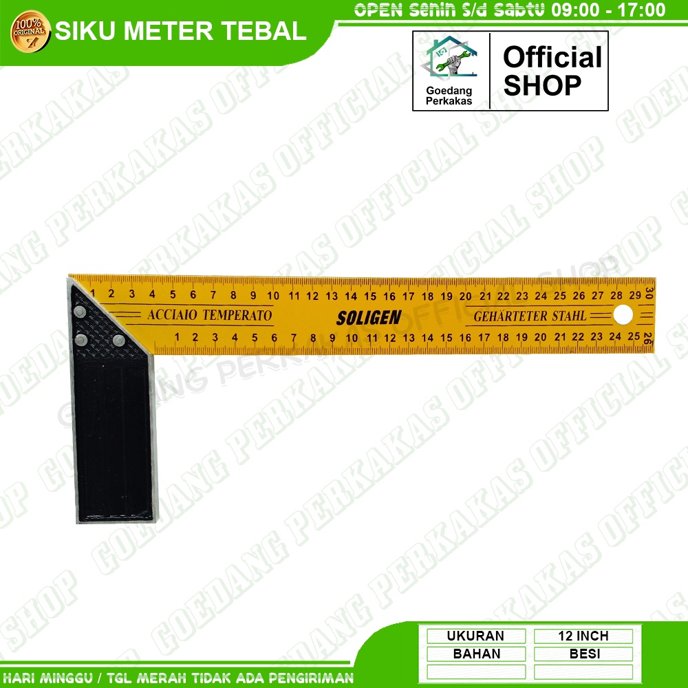 SIKU Soligen 12 Inch Thick Iron Meter Angle Ruler Craftsman Angle Ruler ...