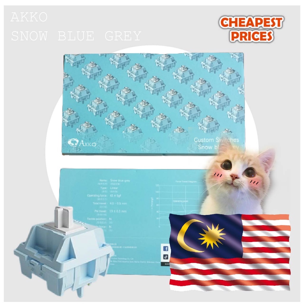 [JOHOR READY STOCK] 1PC Akko Snow Blue Grey Switch for MX Mechanical ...