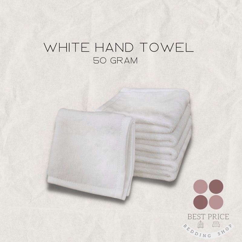 [Local Ready Stock] White Hand Towel 100% Cotton / Tuala Tangan Putih ...