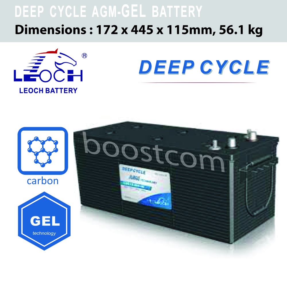 LEOCH Deep Cycle AGM GEL LDC12-200-4D 12V 200 AH 200AH Sealed Lead Acid ...