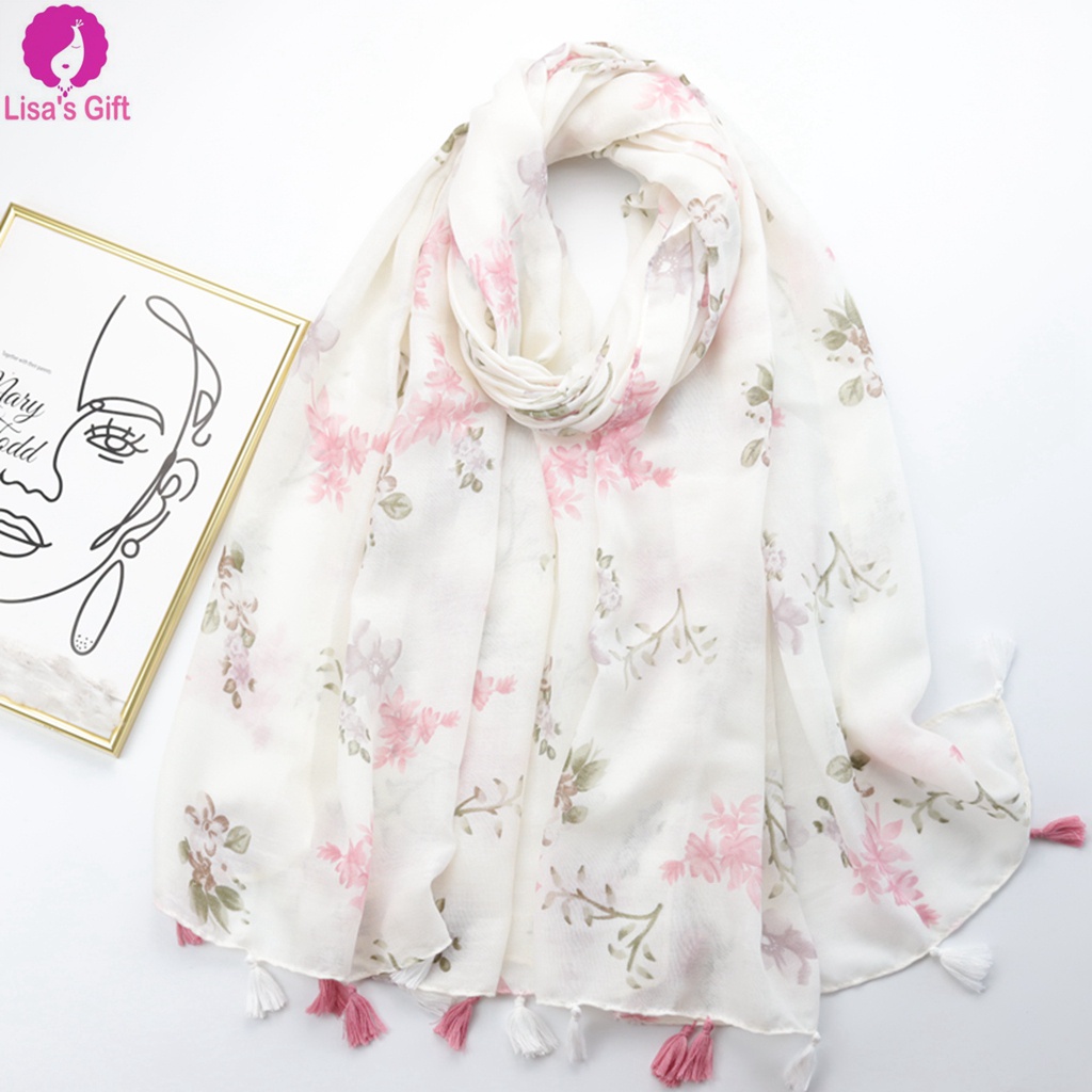 2022 Girl's Power Collection Ironess cotton shawl sweet floral printed wideshawl muslim fashion ...