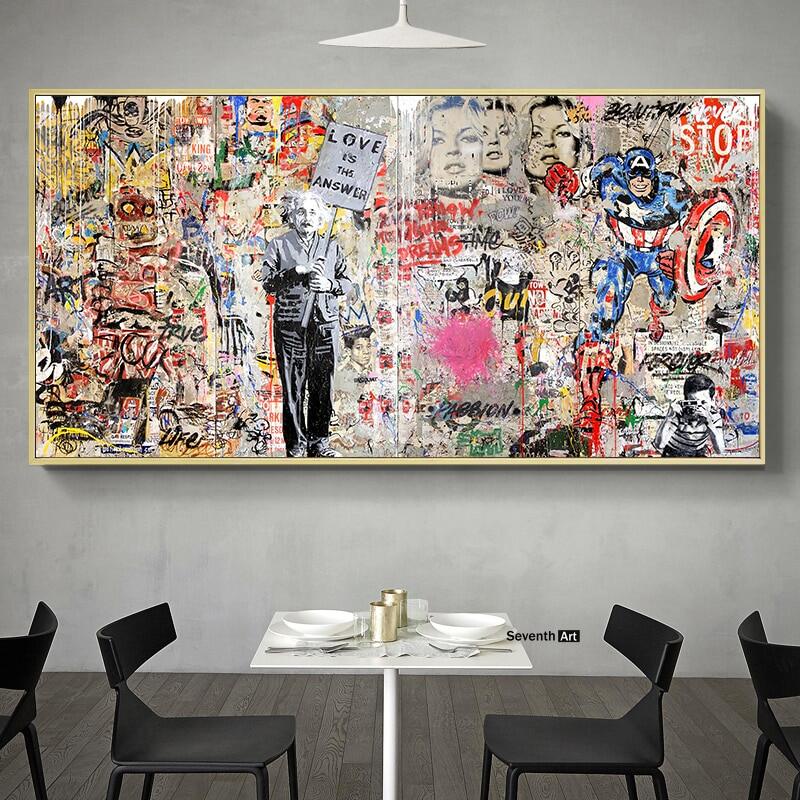 Marvel Superhero Comic Abstract Graffiti Art Canvas Painting Disney ...