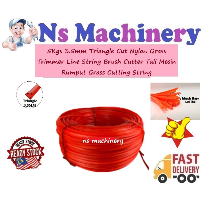 5kgs 3.5mm Triangle Cut Nylon Grass Trimmer Line String Brush Cutter ...