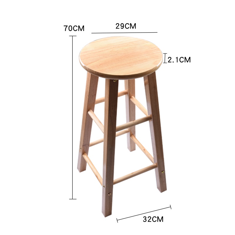 Solid Wood Bar Stool High Chair Home Dining Table Chair Stool With Back ...