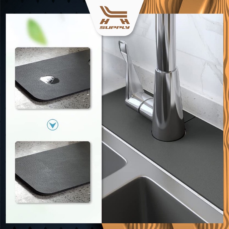 LH Kitchen Faucet Absorbent Mat Quick Diatomite Drying Sink Tap Pad ...