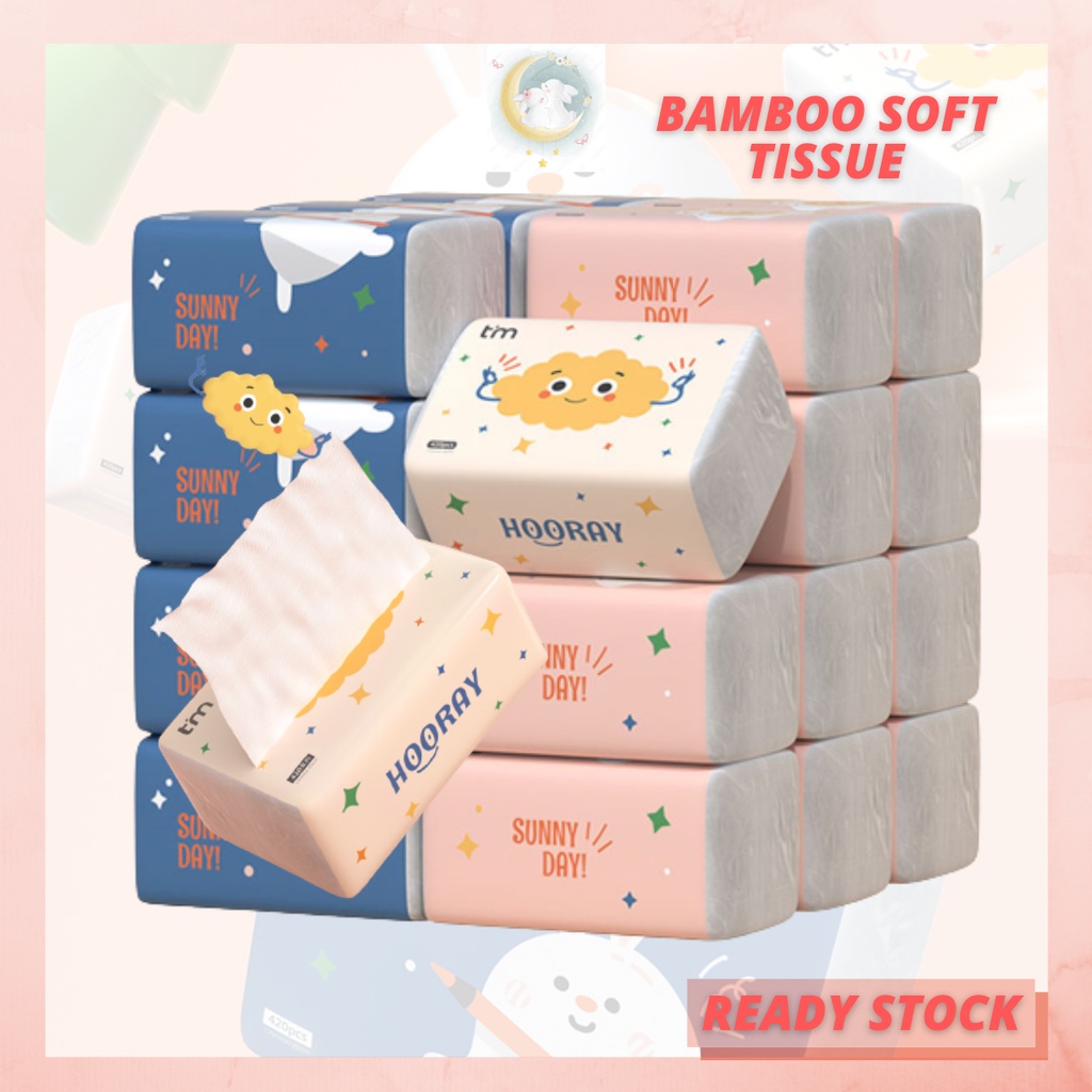 Bamboo Tissue Soft Facial Tisu Paper 100 Pulls x 4 Ply = 400pcs Per ...
