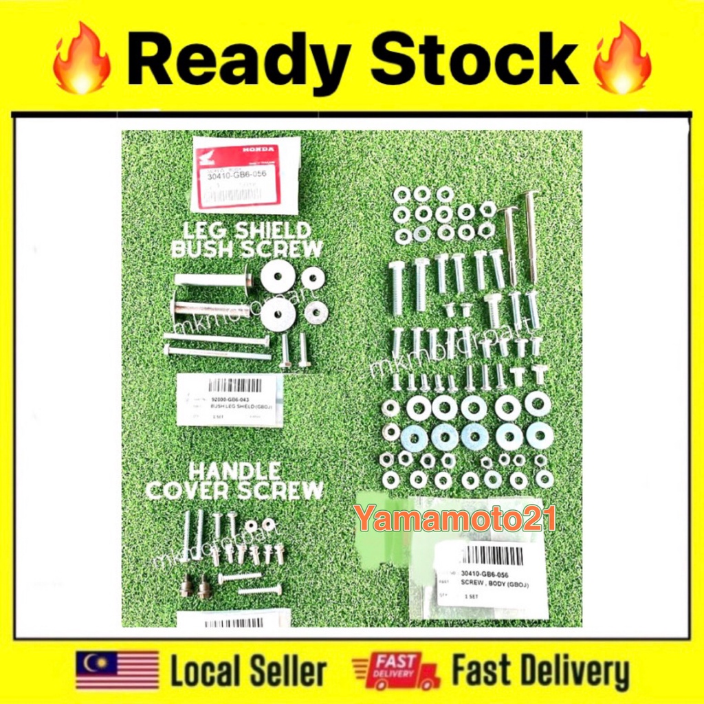 GBOJ BODY COVER SCREW Complete Set C70 PETAK GBO J FRAME HANDLE COVER ...
