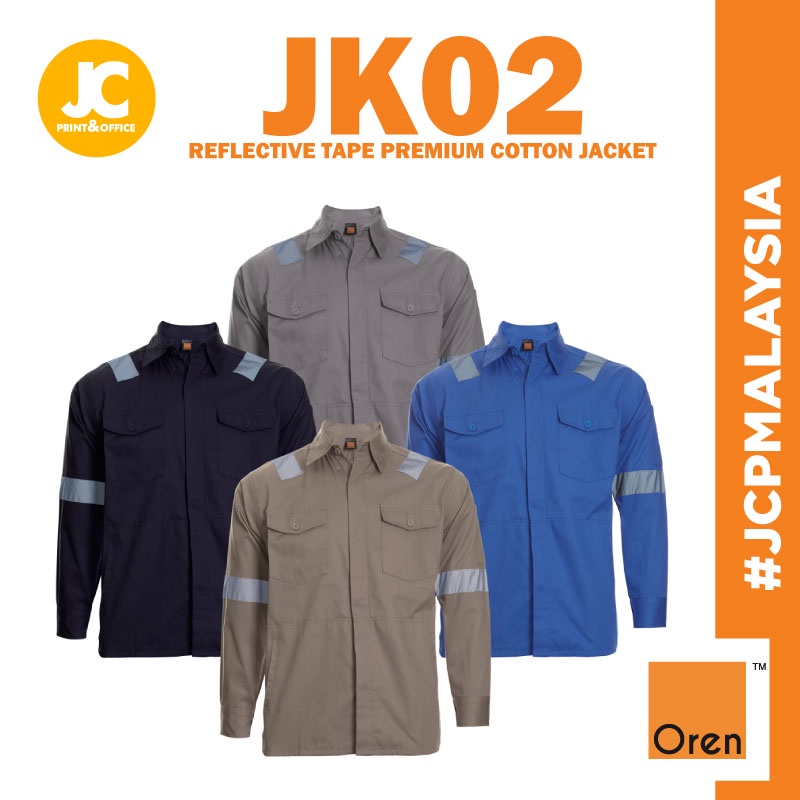 JCP x OREN SPORT Reflective Tape Premium Cotton Jacket JK02 Unisex Workwear Industrial Factory ...
