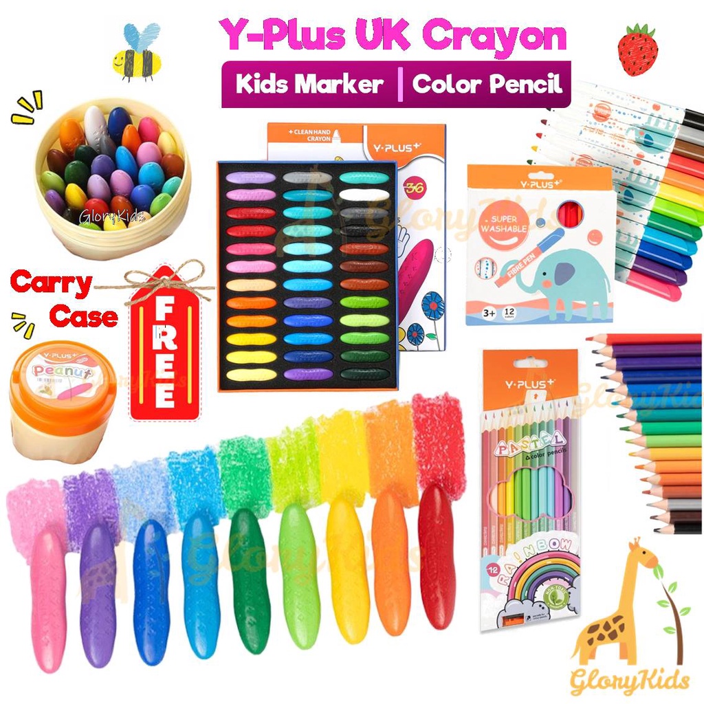ORIGINAL YPlus Peanut Crayon12 / 24pcs | Washable Crayon for Baby ...