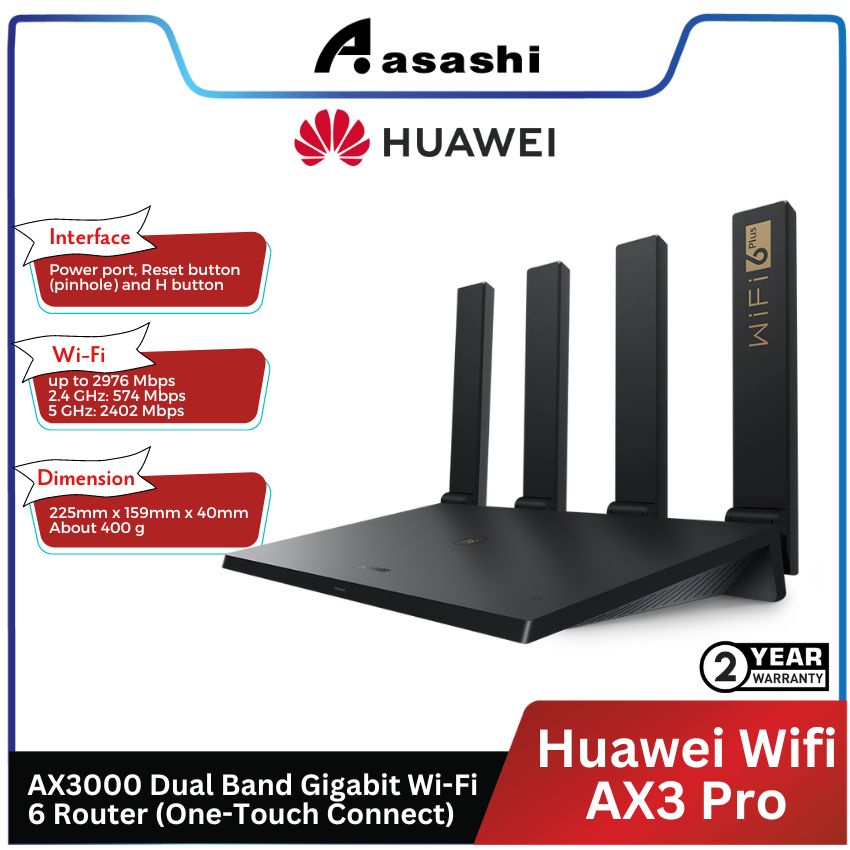 Huawei Wifi AX3 Pro AX3000 Dual Band Gigabit Wi-Fi 6 Router (One-Touch Connect) | Shopee Malaysia