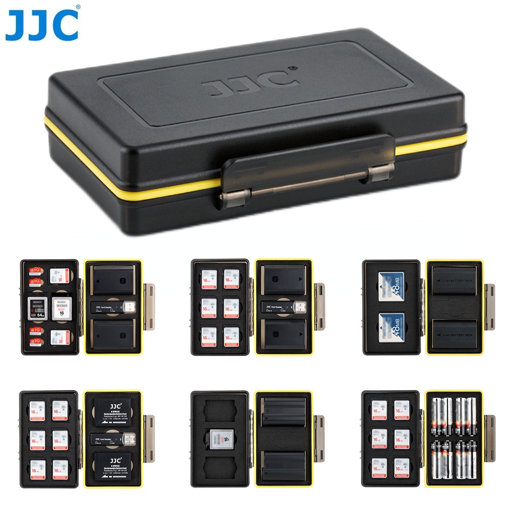 JJC 2-in-1 Camera Battery Case Memory Card Storage Holder for SD Micro ...