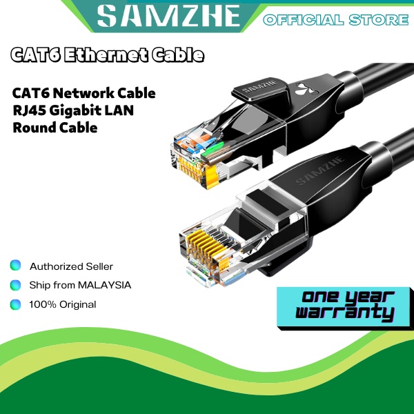 SAMZHE CAT6 Round Ethernet Cat 6 Lan Cable RJ45 Network Patch Cord for ...