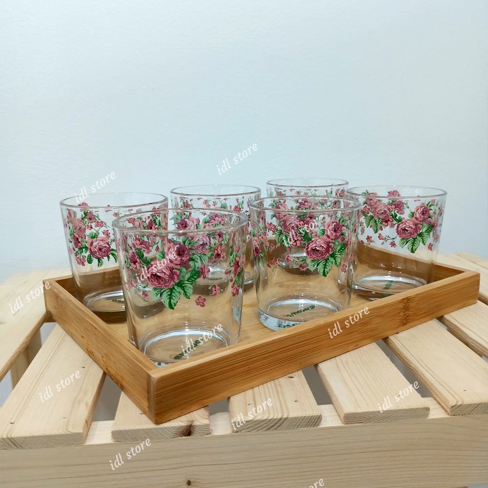 6 Pcs 8oz Medium Size Glass Tumbler Water Juice Glass Tumbler Gelas Jus ...