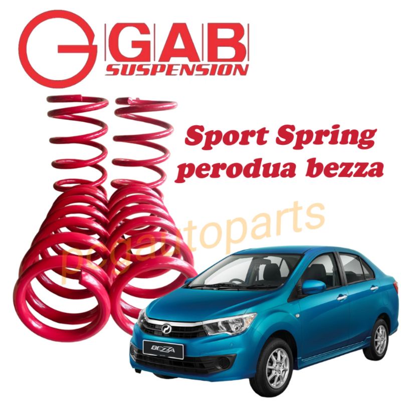 original GAB Sport Spring perodua Myvi, Alza, Viva,Bezza, Axia,Kelisa ...