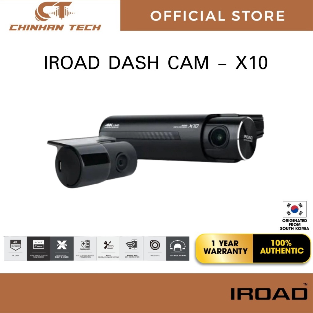 IROAD X10 64GB Front & Rear 4K UHD Dashcam Car Recorder Night Vision ...