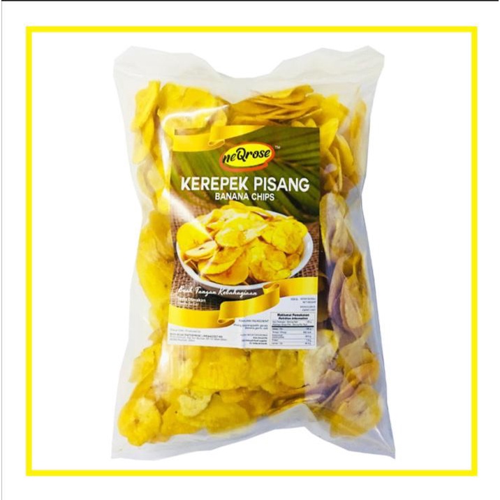 500g Kerepek Pisang Tanduk Original (Neqrose) Homemade Produk Muslim ...