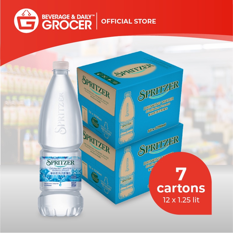 Spritzer Distilled Drinking Water 12 x 1.25L ( 84 Bottles) 7 Cartons | Shopee Malaysia