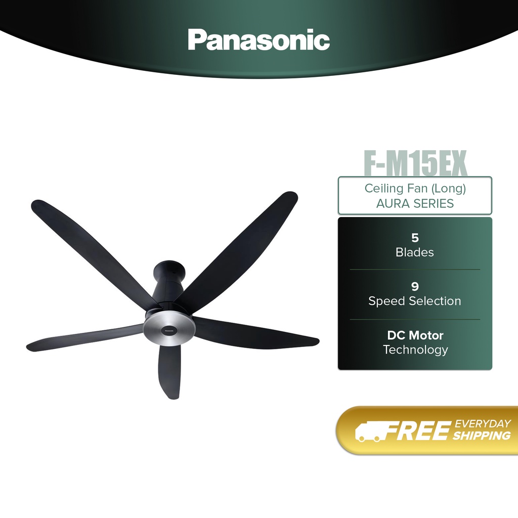 Panasonic Ceiling Fan Aura Series 5-Blade - Long (60") F-M15EX | Shopee ...