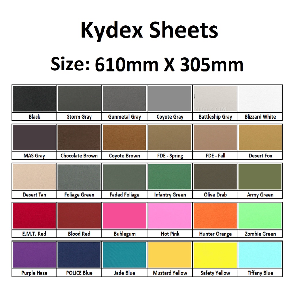 Kydex Sheets Made in USA - Sizes 610mm X 305mm | Shopee Malaysia