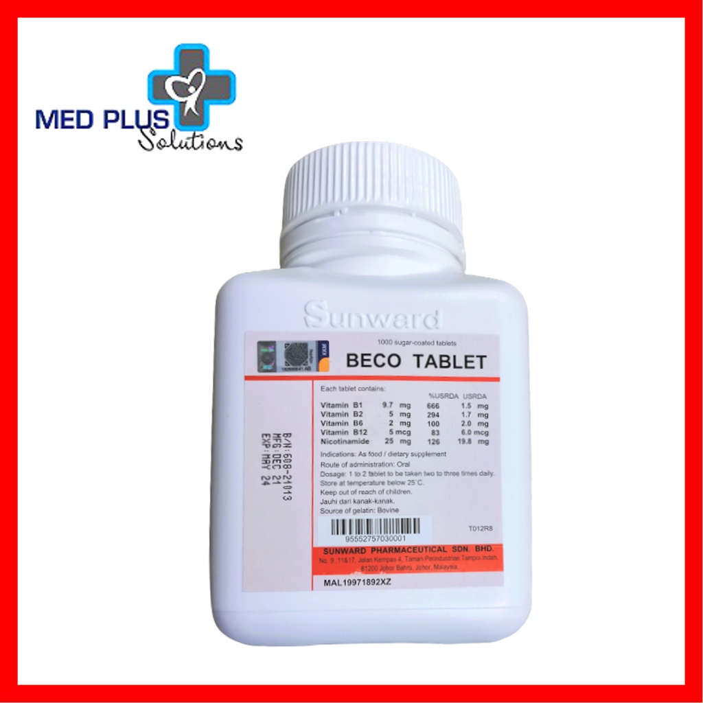 Sunward BECO 1000's Tablet (EXP: 5/2026) | Shopee Malaysia