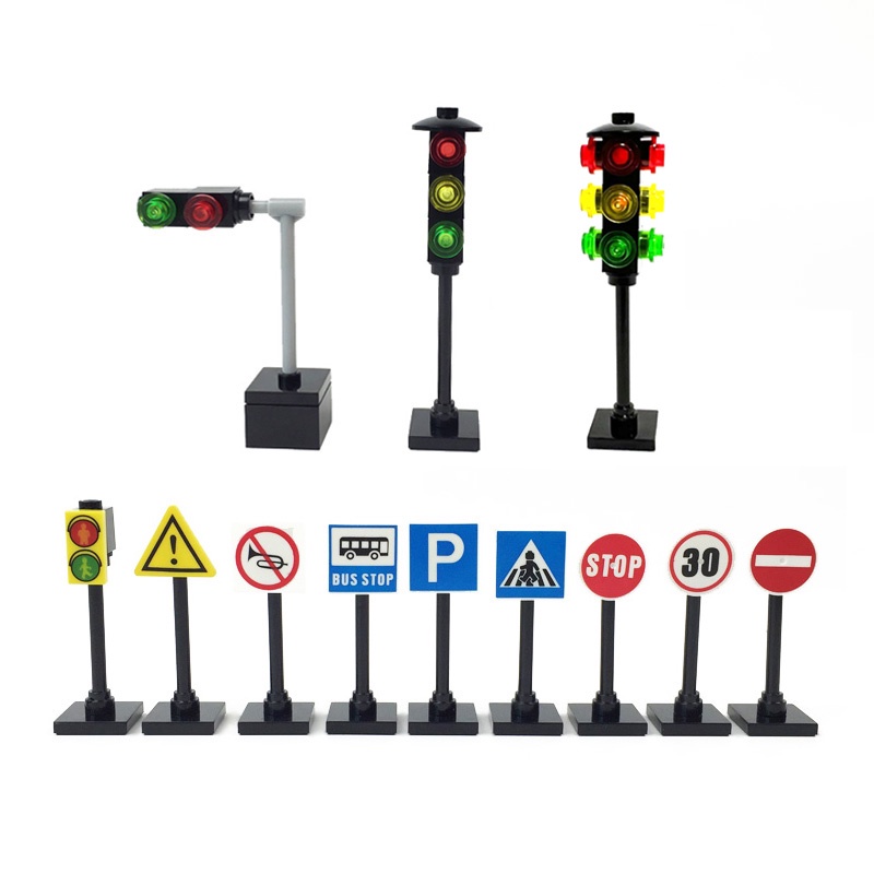 Traffic lights Moc building block Urban Traffic Indicator Train signal ...