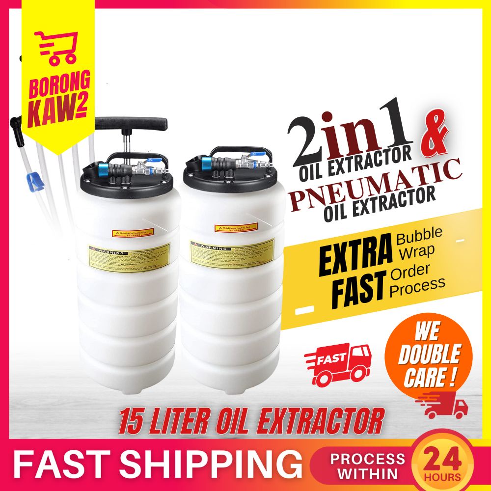 Oil Extractor 15Liter Pneumatic & Manual Oil Extractor Pump Vacuum Oil ...