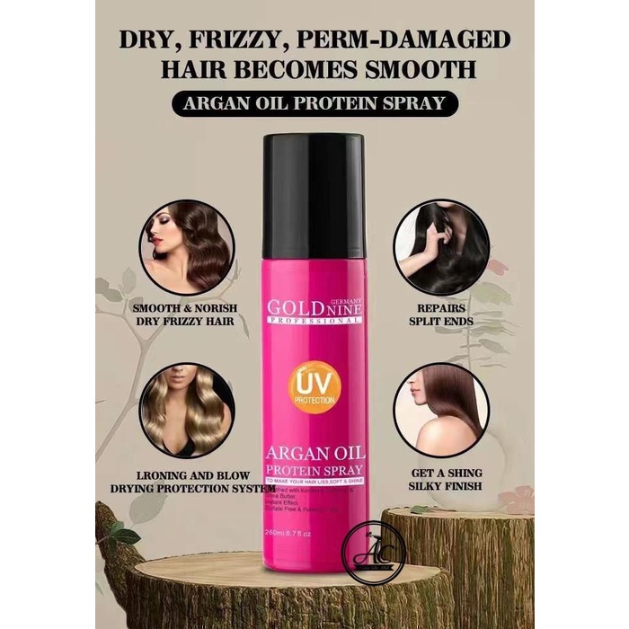 Gold Nine Professional UV Protection Argan Oil Protein Spray 260ml ...