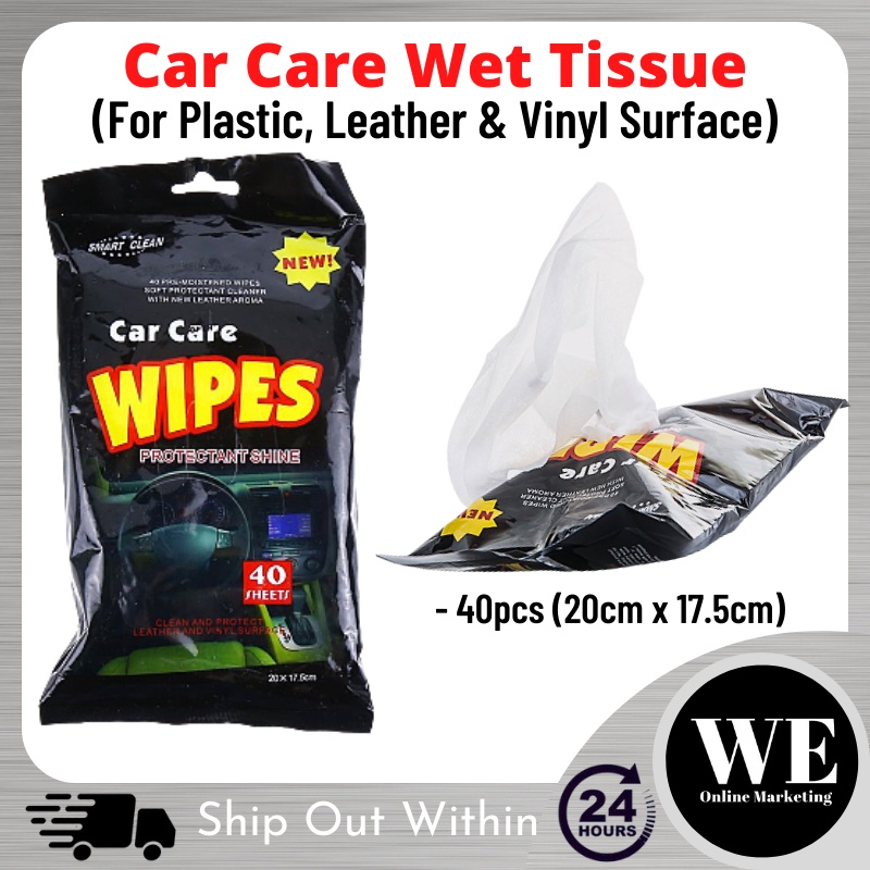 🇲🇾 Interior Car Care Wipes Wet Tissue (40 sheets) - Internal Plastic ...