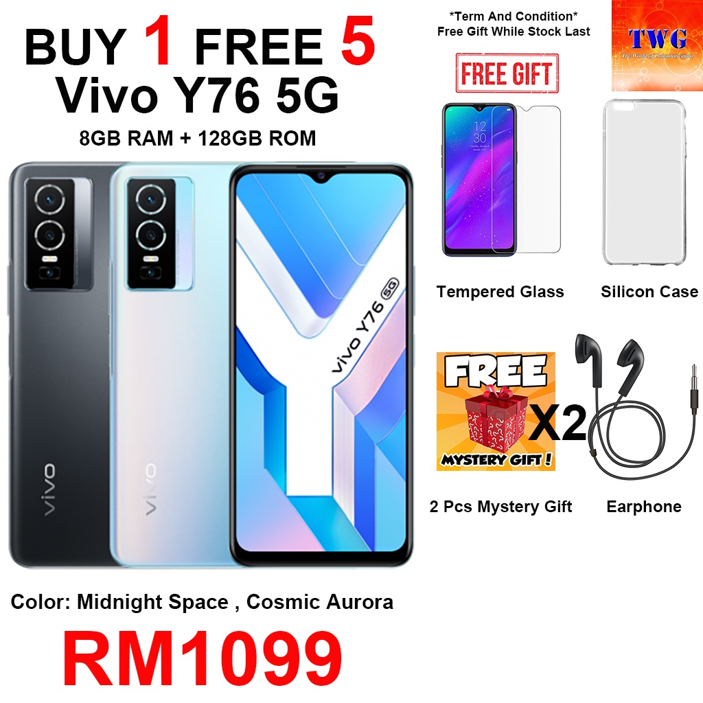 Vivo Y76 5G 8GB RAM + 128GB ROM 1 Year Vivo Warranty | Shopee Malaysia