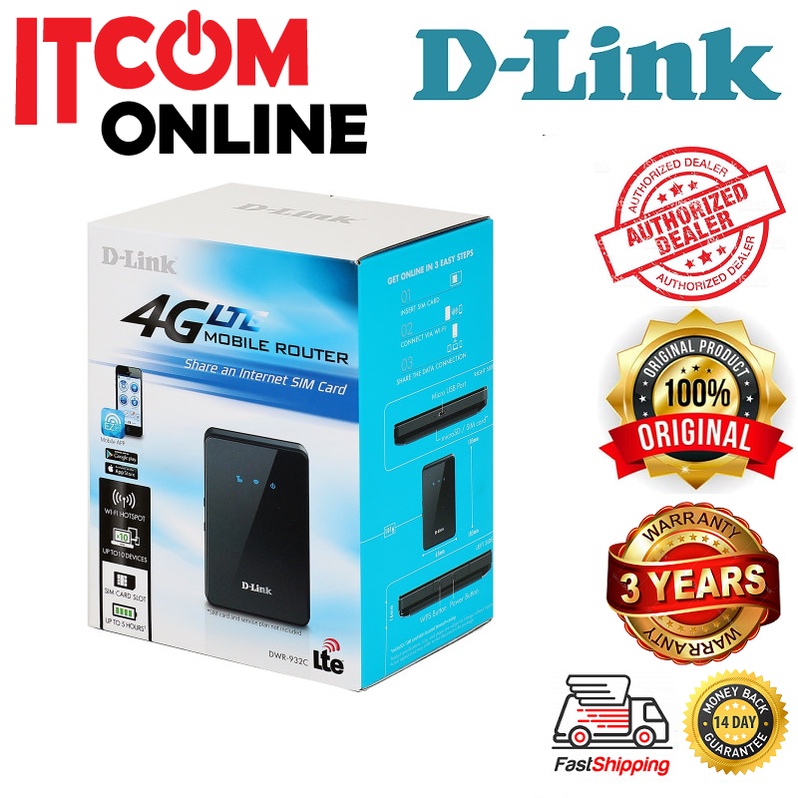 D-LINK 4G LTE WIFI N150 PORTABLE MODEM ROUTER (DWR-932C A1) | Shopee Malaysia