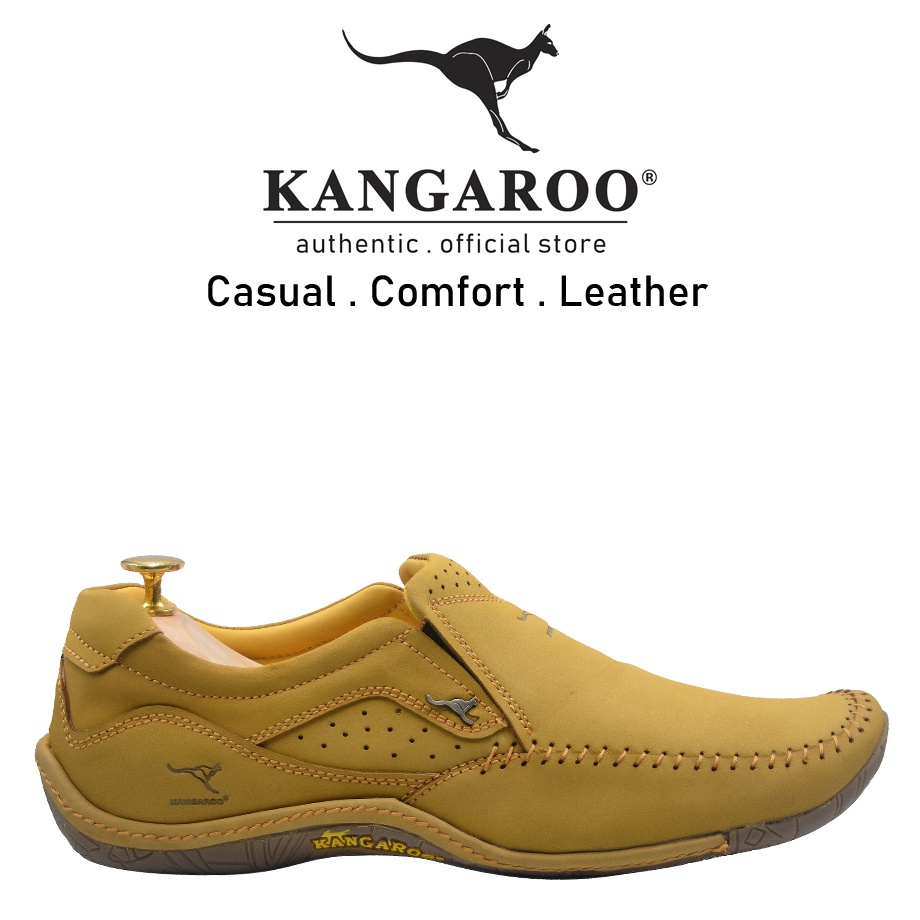 KANGAROO Original Men Casual Genuine Cow Leather Slip On Shoes - Tan ...